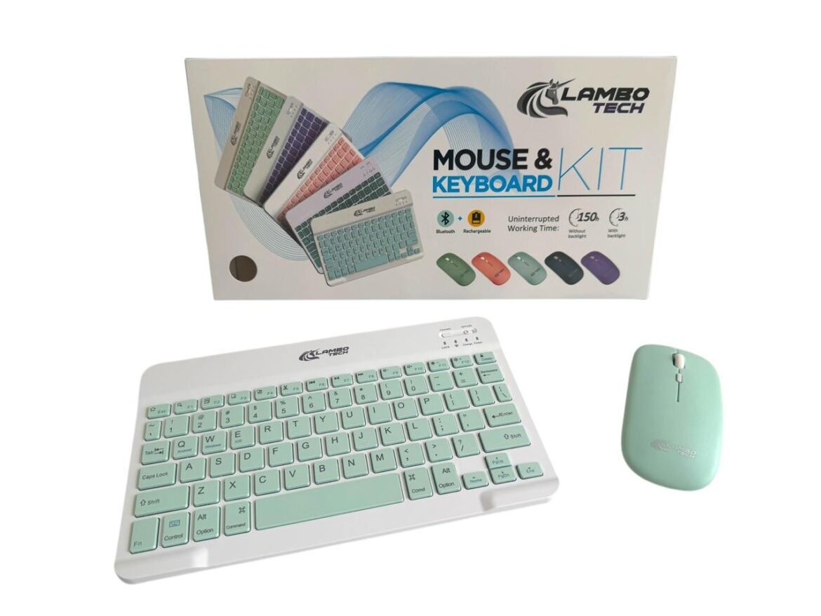 Kit mini teclado y mouse bluetooth Lambo Tech / A-5474-2 – Black King